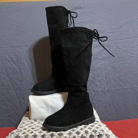 Shoes | Kneehigh Boots With Tie String Back And Zipper On Side | Poshmark